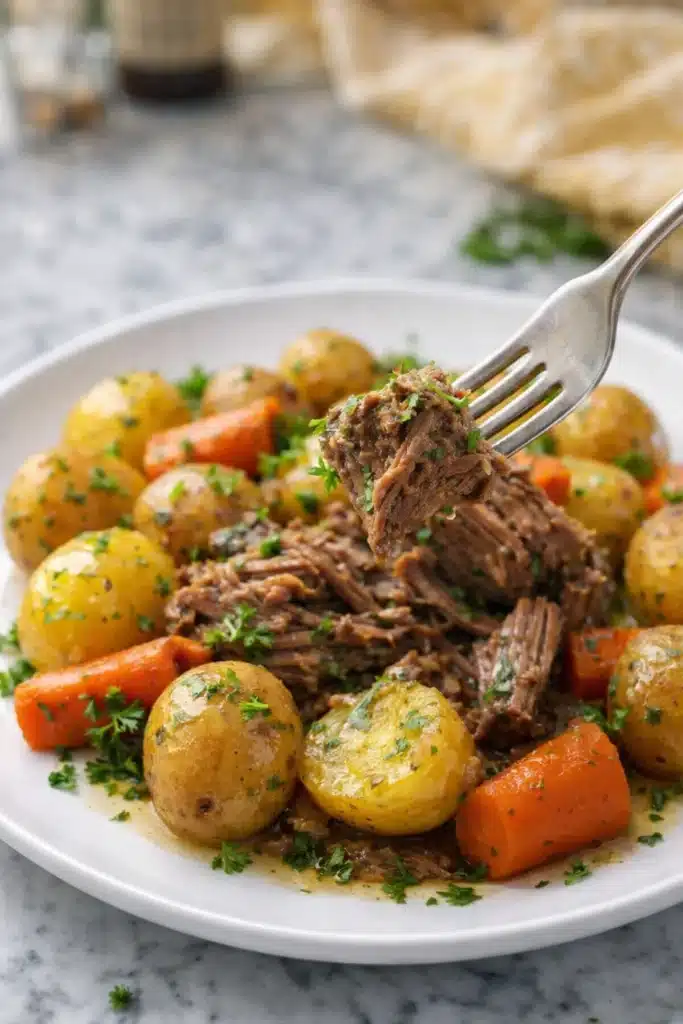 Slow Cooker Garlic Herb Pot Roast | Easy & Flavorful Dinner